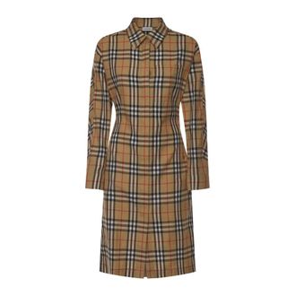 Burberry Hemdblusenkleider - - Dresses - Damen - Beige - 2XS