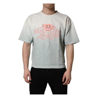 Dolce & Gabbana T-Shirt mit Batik-Grafikprint aus Baumwolle mit Rundhalsausschnitt - - Tops - Herren - Grau - XS