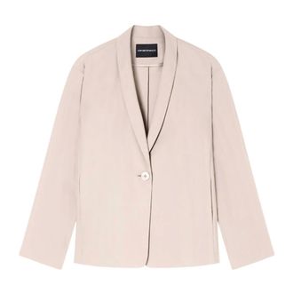 Emporio Armani Femme, Vestes, Beige, Taille: 34 FR Veste en twill d&eacute;lav&eacute;