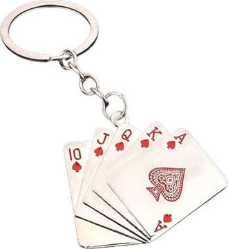 Generic Porte-cl&eacute;s de poker | Cha&icirc;ne de cl&eacute; d&eacute;corative de poker : tentes de jeu en de zinc porte-cl&eacute;s pendentif en m&eacute;tal ornement d&eacute;coratif pour sacs &agrave; dos po