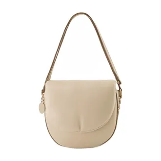 Stella McCartney Womens M Flap Puffy Alter Mat Bag Vegan Leather Beige Others Shoulder-hobo-bags