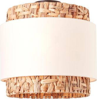 Brilliant Waterlilly Deckenleuchte 35cm natur/weiß, Textil/Wasserhyazinthe/Metall, 2x A60, E27, 60 W