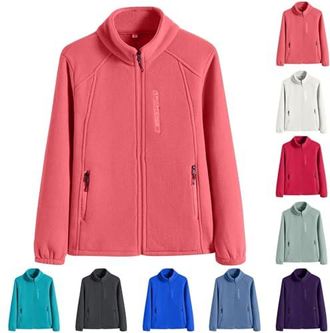 Generic Veste polaire pour femme - Fermeture &eacute;clair int&eacute;grale - L&eacute;ger - En micro polaire - Grande taille - Avec poches zipp&eacute;es - Pull de sport &agrave; manches longu
