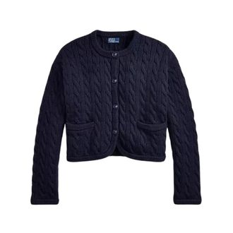 Polo Ralph Lauren Zopfstrick-Cardigan aus Baumwollmischung - - Knitwear - Damen - Blau - XS
