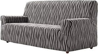 ZEBRA TEXTIL Andros - Elastische Sofa-Husse, Größe 4 Sitzer (Von 210 bis 230 cm), Farbe Grau