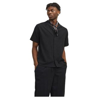 Jack & Jones Herren Jorluke Crinkle Resort Shirt Sn Freizeithemd, Schwarz, XXL EU