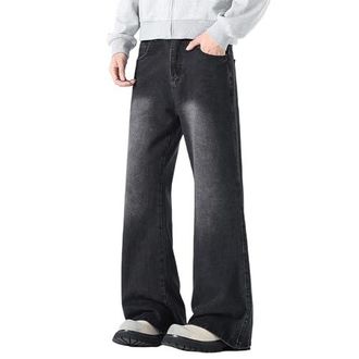 Generic Jean Homme Jeans Homme Jean Coupe Rel&acirc;ch&eacute;e Drap&eacute; Fluide L&eacute;g&egrave;rement &Eacute;vas&eacute; - Style Moderne Confortable pour Usage Quotidien sans Effort