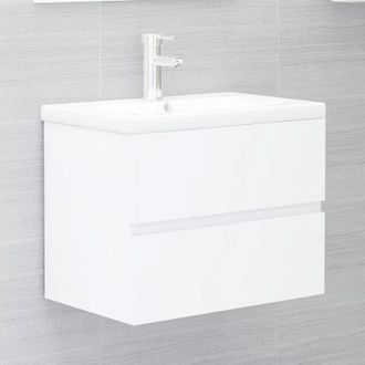 vidaXL Armoire de salle de bain de 60 cm avec tiroir de conception élégant avec lavabo intégré Diverses couleurs Couleur : BLANCHE
