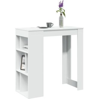 vidaXL vidaXL Bartisch mit Regal Wei&szlig; 102x50x103,5 cm Holzwerkstoff