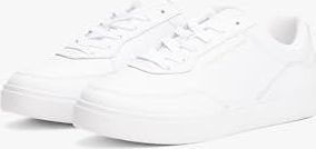 Tommy Hilfiger Baskets Cuvette Femme Casual en Cuir, Blanc (White), 39