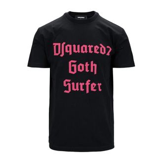 Dsquared2 Herren Slip-On T-Shirt mit Rippb&uuml;ndchen - - Tops - Herren - Schwarzk - S