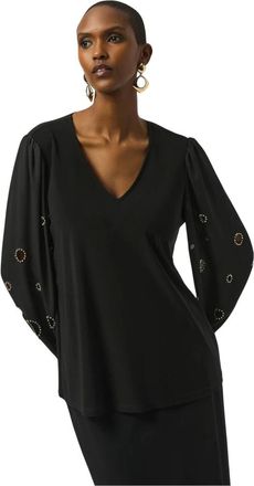 Joseph Ribkoff Femme, Pulls, Noir, Taille: 48 FR V-neck Tricots