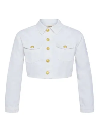 L'agence Geneive Cropped-Jeansjacke - Weiß
