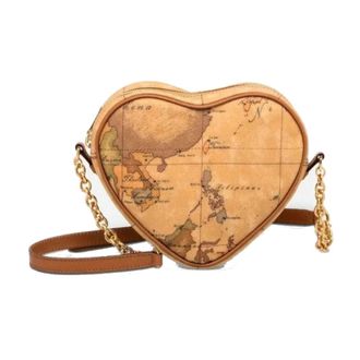 Alviero Martini 1A Classe Mini Umh&auml;ngetasche mit Herz und Geo Classic Print - - Bags - Damen - Braun - ONE SIZE