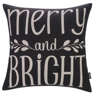 Generic Fröhliche Und Besinnliche Weihnachten! Kissenbezug Dekorative Zierkissenbezug Atmungsaktiv Zierkissenbezüge Für Heimdekoration Büro Hotel 45X45Cm