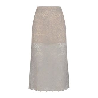Rotate Rotate Birger Christensen, Femme, Jupes, Gris, Taille: 42 FR Flower Mesh Pencil Skirt