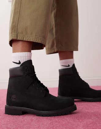 Timberland Premium 6 Inch - Stiefel aus Nubukleder in Schwarz