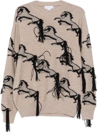 Stella McCartney Pull en laine de cheval brod&eacute;
