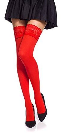 Romartex Bas Autofixant 40 Deniers Semi Opaque, XL, rouge