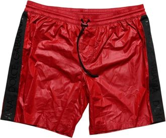 Dolce & Gabbana Homme, Maillots de bain, Rouge, Taille: XL Swim Trunks Side Stripes