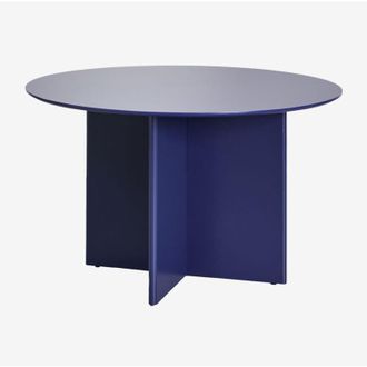Sklum Table de salle à manger ronde en MDF (Ø120 cm) Saonara SKLUM Bleu Lapis-Lazuli