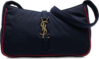 Saint Laurent sac porté épaule en nylon Le 5 A 7 (2012) - Bleu