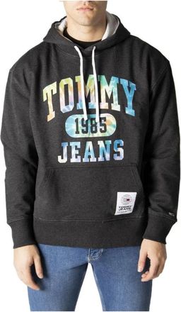 Tommy Jeans Homme, Sweatshirts et sweats à capuche, Noir, Taille: XS Sweat à Capuche Imprimé Noir Printemps/Été