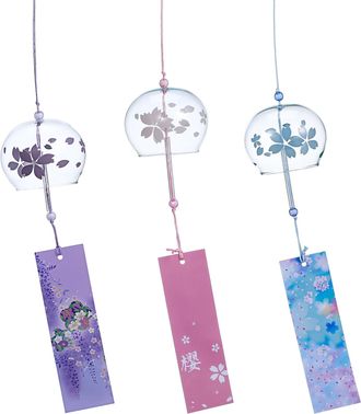 Yardwe 3 STK Japanisches Windspiel Japanische Windglocke Asiatisch e Windspiele Fosh Fisch Sehr Au&szlig;en Glockenspiel Draussen Kleines Kampana Glas