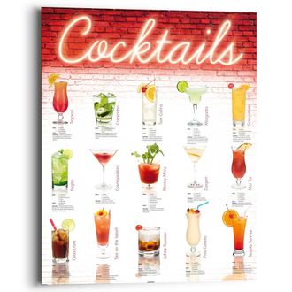 Reinders Wandbild, Cocktails, K&uuml;che, Bilder, Wanddeko, Room Decor, MDF, Mehrfarbig, 50 x 40