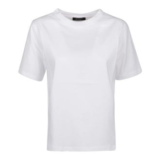 Aragona Leinen T-Shirt mit Rundhalsausschnitt - - Tops - Damen - Wei&szlig; - M