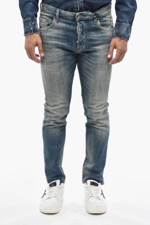 Dsquared2 Stretch Denim Jeans SKATER with Leather Patch 16cm Dsquared2