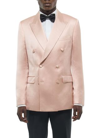 Fursac Veste de smoking crois&eacute;e satin&eacute;e - Taille 46 - Homme
