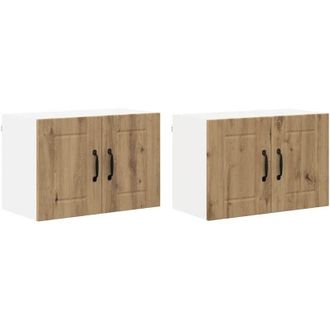 vidaXL Küchenwandschränke mit Tür 2 pcs Artisan-Eiche 60 x 31 x 40 cm vidaXL