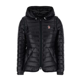 Moncler Femme, Vestes, Noir, Taille: 46 FR Doudoune noire avec logo