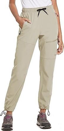 Baleaf Pantalons de randonnée Femme imperméables Cargohose Outdoor séchage Rapide Pantalon Multifonctionnel avec Poche zippée Marron XXL