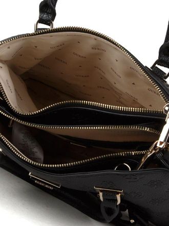 Guess Womens Handbag Black Logo Polyurethane Bags - Satchel-Bags