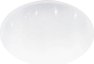 Eglo Deckenlampe Pogliola-S, Ø 50 cm, Kristalleffekt LED Deckenleuchte, Wohnzimmerlampe aus Stahl und Kunststoff, Lampe weiß, Kinderzimmerlampe, Küchenlamp