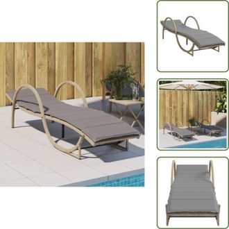 vidaXL Sonnenliege mit Auflage Beige 60x199x42 cm Poly Rattan - Sonnenliege - Gartenliege - Liege - Outdoorm&ouml;bel - Relaxieren