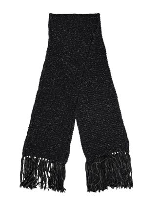 Dolce & Gabbana Mens Cashmere Blend Fringed Scarf Black Virgin Wool