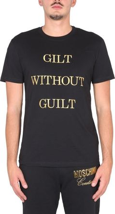Moschino Logo-Print Cotton T-Shirt - Black