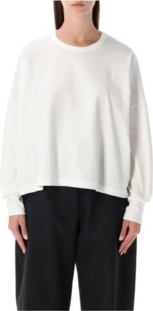 STUDIO NICHOLSON Femme, Sweatshirts et sweats &agrave; capuche, Blanc, Taille: 36 FR T-Shirt &agrave; Manches Longues Loop