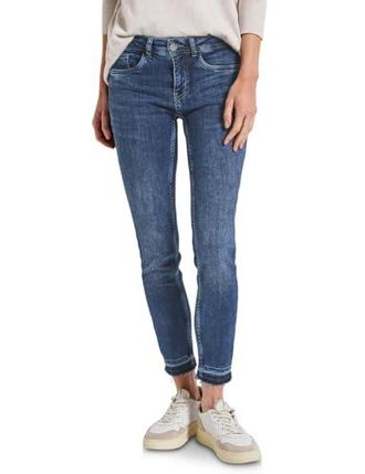 Street One 3716773 Jean avec d&eacute;tails Scintillants, Authentic Blue Washed, 33W / 28L Femmes