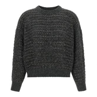 Brunello Cucinelli Dazzling Braids Jersey - - Knitwear - Damen - Grau - S