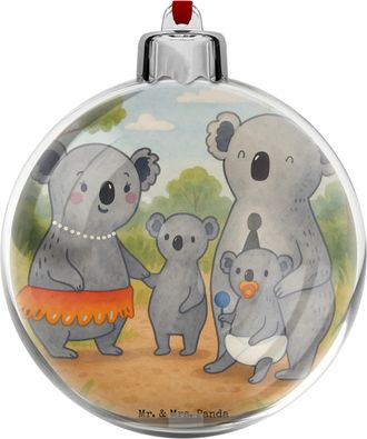 Mr. & Mrs. Panda Plastik Weihnachtskugel Koala Familie Design - Geschenk, christbaumkugeln, Mama, Quality Time, Kunststoff, transparent, Geschwister, Kinder, weihnacht