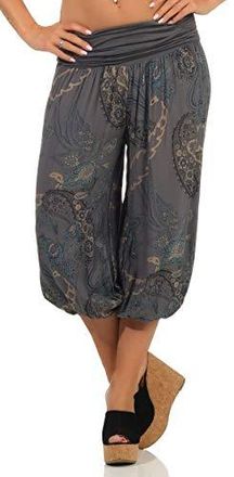 Malito more than fashion Malito Femme Pantalon Court Sarouel Yoga Pantalon Sport 7186 (Gris foncé)