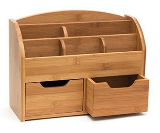 Lipper International 809 Schreibtisch-Organizer aus Bambusholz, platzsparend, 33 x 25,4 x 14 cm