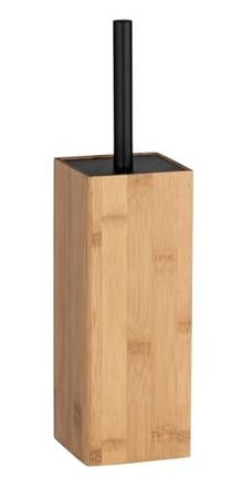WENKO Brosse WC Padua, brosse WC Bambou, acier noir
