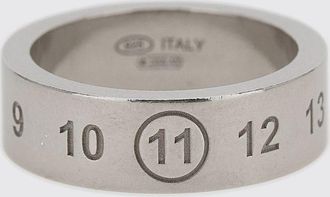 Maison Margiela Bague &agrave; bande en argent 925 avec logo num&eacute;rique grav&eacute;