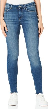 Only Tall Womens Onlblush Mid Sk ANK Raw DNM Rea19 TLL Jeans, Medium Blue Denim, M/36