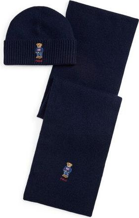 Polo Ralph Lauren Set Schal und Mütze 449P02050002 Dunkelblau